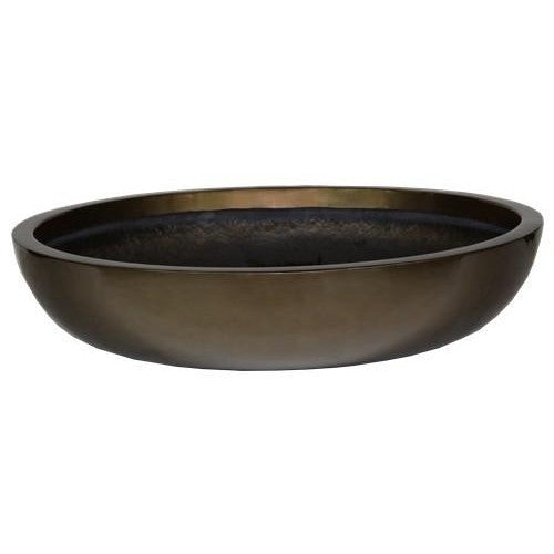 Earth Low Profile Bowl Planter - Burnished - Botanicus Green